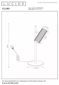 Lucide 09539/01/30 - Stolní lampa CLUBS 1xGU10/40W/230V černá