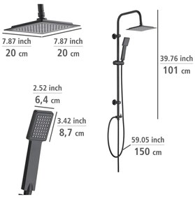 Matně černý sprchový set z nerezové oceli 101 cm Cuadro – Wenko