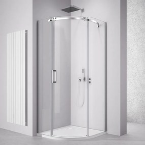 Polysan Polysan, THRON SQUARE čtvrtkruhová sprchová zástěna 900x900mm, čiré sklo, pravá, TL2690R-5002