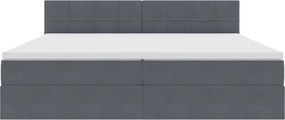 Postel s úložným prostorem s čelo Tmavě šedá 200 x 200 cm samet 3370780
