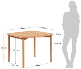 Dřevěný jídelní stůl Kave Home Sheryl 90 x 90 cm