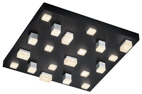 Černé LED stropní svítidlo s kovovým stínidlem 45x45 cm Civeto – CINQUE
