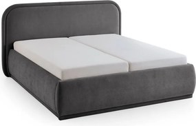 Antracitová čalouněná dvoulůžková postel s úložným prostorem s roštem 180x200 cm Soma – Meise Möbel