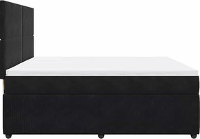 Box spring postel s matrací černá 200x200 cm samet 3294726