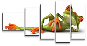 Sablio Obraz - 5-dílný Ležící žába - 100x60 cm