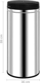 Odpadkový koš s automatickým senzorem 80 l nerezová ocel 322697