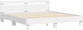 Rám postele s čelem bílý 200 x 200 cm kompozitní dřevo 3207392