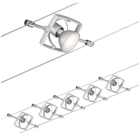 Paulmann 94133 Mac2, lankový systém, 5x max 10W LED 12V, matný chrom, 500cm