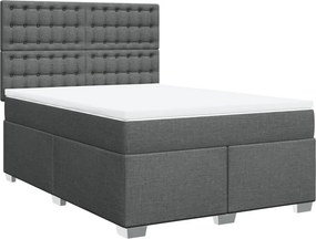 Box spring postel s matrací tmavě šedá 160x200 cm textil 3292854
