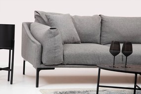 Designová rohová sedačka Pallavi 255 cm šedá - pravá