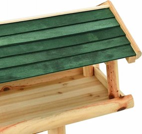 Krmítko se stojanem 37 x 28 x 100 cm masivní jedlové dřevo 316418