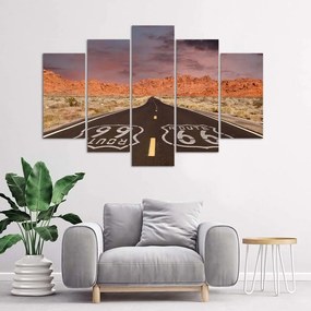 Gario Obraz na plátně Cesta Route 66 - 5 dílný Rozměry: 100 x 70 cm