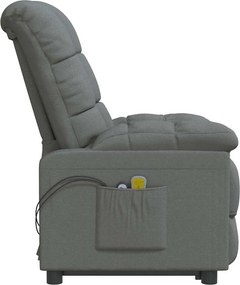 Elektrické masážní křeslo tmavě šedé textil 3073759