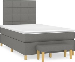 Box spring postel s matrací tmavě šedá 120x200 cm textil 3137142