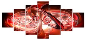 Obraz - červené tvary (210x100 cm)
