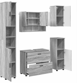 Sada koupelnového nábytku 5 ks Šedá Sonoma 35 x 30 x 192 cm 3393069