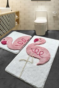 L´essentiel Maison Koupelnová předložka, akrylát, Set 2 ks Pink Flamingo, Vícebarevná
