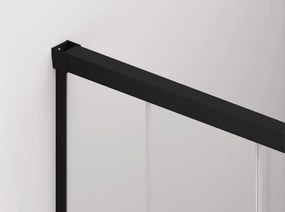Sanswiss CADURA CAW2 Walk-In Pevná stěna samostatná s posuvným dílem 100 cm Šířka: 1000 mm, Profil: Černá, Sklo: Hladké čiré