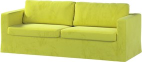 Potah na pohovku IKEA  Karlstad 3-místná, nerozkládací, dlouhý barva zelená látka lesklé, sametová
