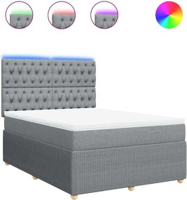 Box spring postel s matrací světle šedá 140 x 200 cm textil 3294386