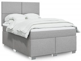 Box spring postel s matrací světle šedá 140 x 190 cm textil 3290476