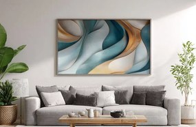 Zlatá harmonie - obraz - Luxusní abstrakce v modrých tónech 37A - 50 x 70 cm - 649 Kč