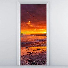 Fototapeta na dveře - Západ slunce u moře (95x205cm)