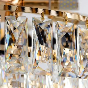 Toolight, stropní závěsná křišťálová lampa 9xE14 APP1058-CP, černá-zlatá, OSW-04400