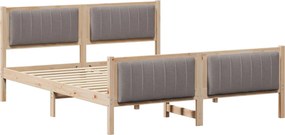 Rám postele Hnědá a taupe 160 x 200 cm Masivní borovicové dřevo 3394311