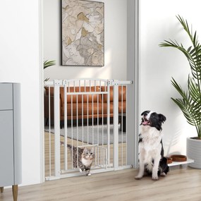 Rozšiřitelná bezpečnostní bariéra pro psy PawHut 76-104 x 77 cm, bariéra pro schody a dveře s dvojitým zámkovým systémem, montáž na tlak nebo vrtání,…