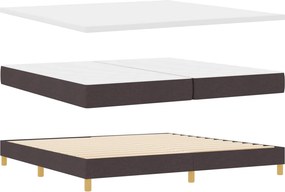 Postel s boxspringem s čelo Tmavě hnědá 200 x 200 cm textil 3339024