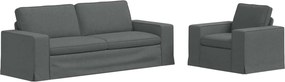 Set pohovek 2 ks Tmavě šedá textil 3407589