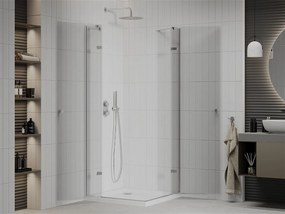 Mexen Roma Duo, sprchový kout 70 (dveře) x 70 (dveře) cm, 6mm čiré sklo, chromový profil + sprchová vanička, 854-070-070-01-02-4010
