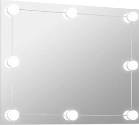 Nástěnné zrcadlo bez rámu s LED osvětlením obdélníkové sklo 3078644
