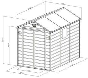 G21 Zahradní domek G21 Boston 523 - 188 x 278 cm, plastový, šedý G21-6390071