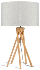 Stolní lampa se světle béžovým stínidlem a konstrukcí z bambusu Good&amp;Mojo Kilimanjaro