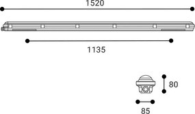 LED2 1221951EM LED2 Stropní venkovní svítidlo DUSTER III 150 29-52W 3000K/3500K/4000K EMERGENCY 3h šedá - LED2 Lighting