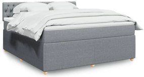 Box spring postel s matrací světle šedá 180 x 200 cm textil