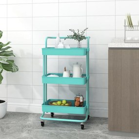 Kuchyňský vozík se 3 patry tyrkysový 42x35x85 cm železo a ABS 336338