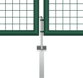 Pletivá zahradní branka ocelová 400 x 125 cm zelená 145749
