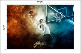 Fototapeta Basketbalový Hráč Udělal Dunk Omyvatelný vlies 152.5x104