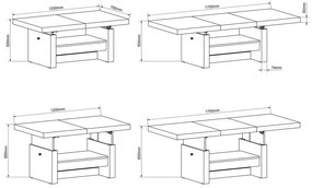 Konferenční stolek AVERSA (šedá lesk)