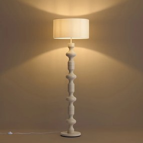 Retro stojací lampa béžová s látkovým stínidlem 160 cm - Captain