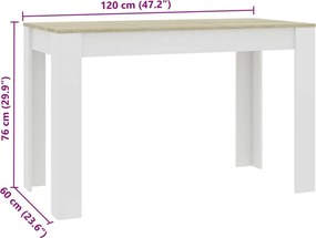 vidaXL Jídelní stůl 120 x 60 x 76 cm kompozitní dřevo [800432] Barva: Černý dub