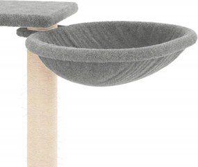 Škrabadlo pro kočky se škrabacími sloupky světle šedé 82 cm 171760