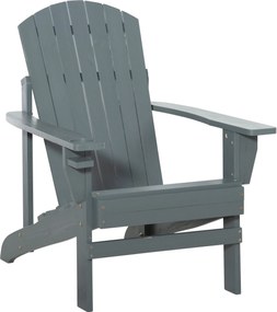 Zahradní křeslo Outsunny Adirondack s držákem na pohár, zahradní lehátko, balkonové křeslo z masivního dřeva, tmavě šedé, 97 x 72,5 x 93 cm | Aosom