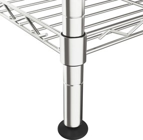 Úložný regál 5 polic 90 x 35 x 180 cm chromovaný 250 kg 324623