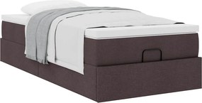 Osmanský rám postele s matrací tmavě šedá 100x200cm textil 3311088