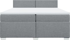 Box spring postel s matrací světle šedá 200 x 200 cm textil 3285988