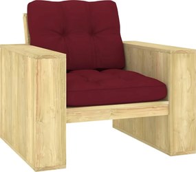 vidaXL Zahradní židle s mi poduškami impregnovaná borovice [3065742] Barva: vínová červená